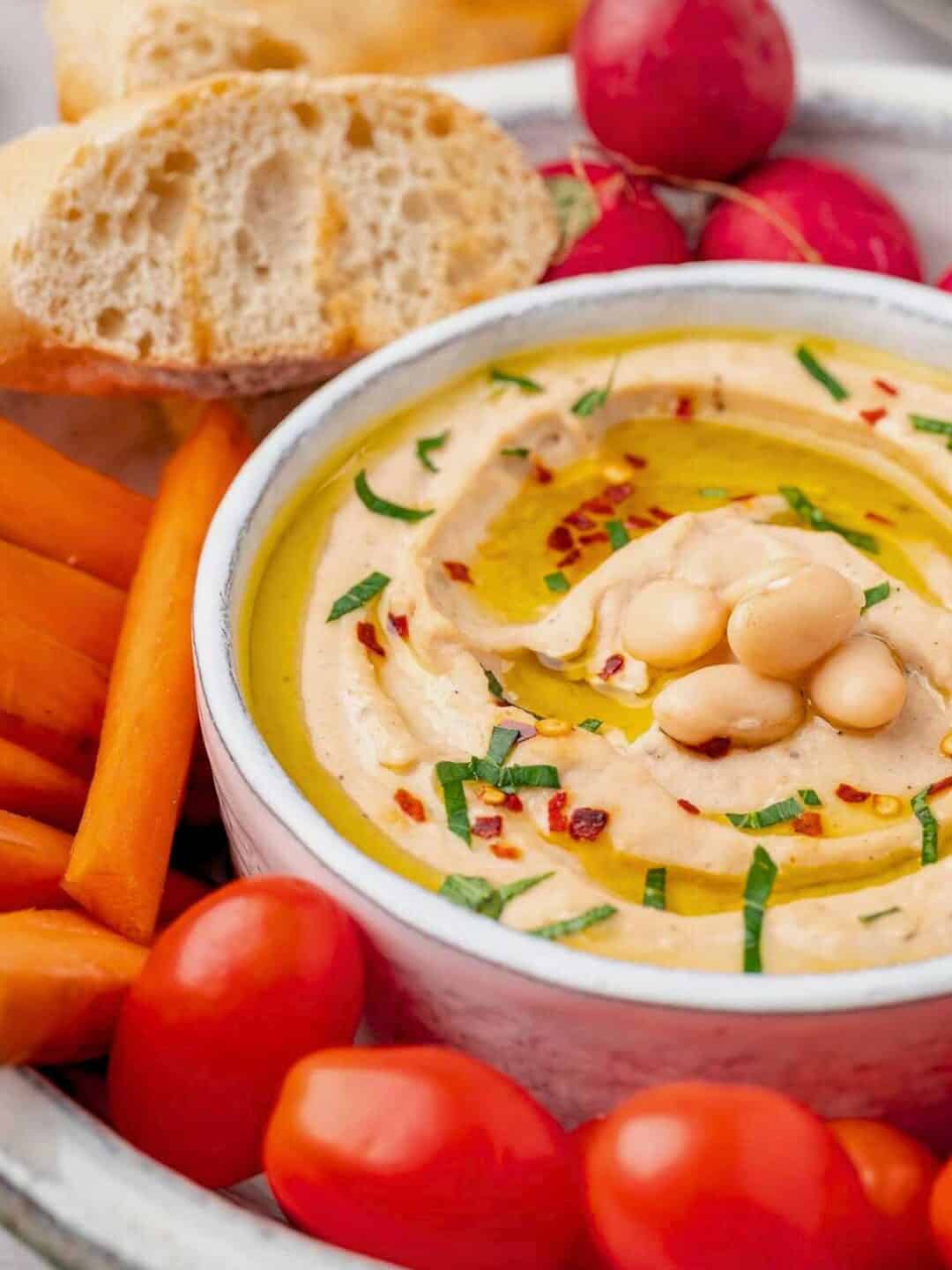 Creamy White Bean Dip - Dairy Free Snack! | Easy Party Dips